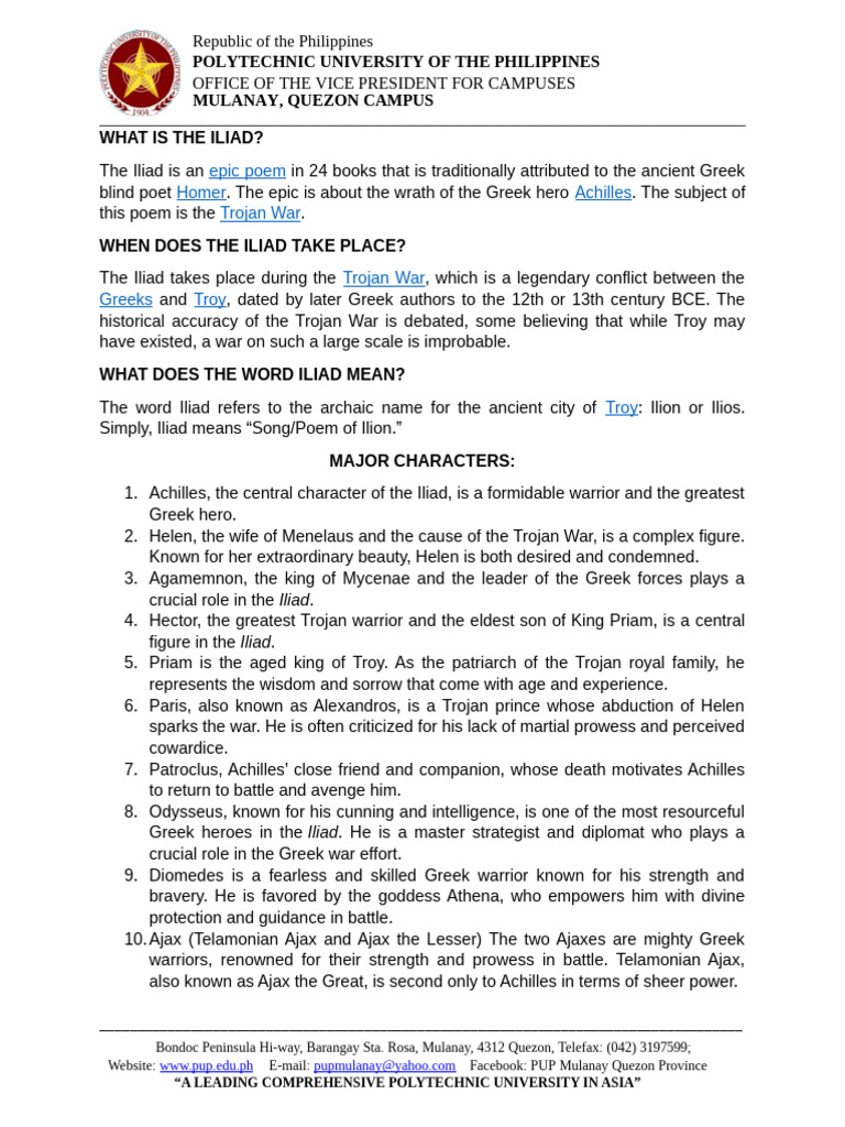 ILIAD (1) | PDF | Iliad | Hector