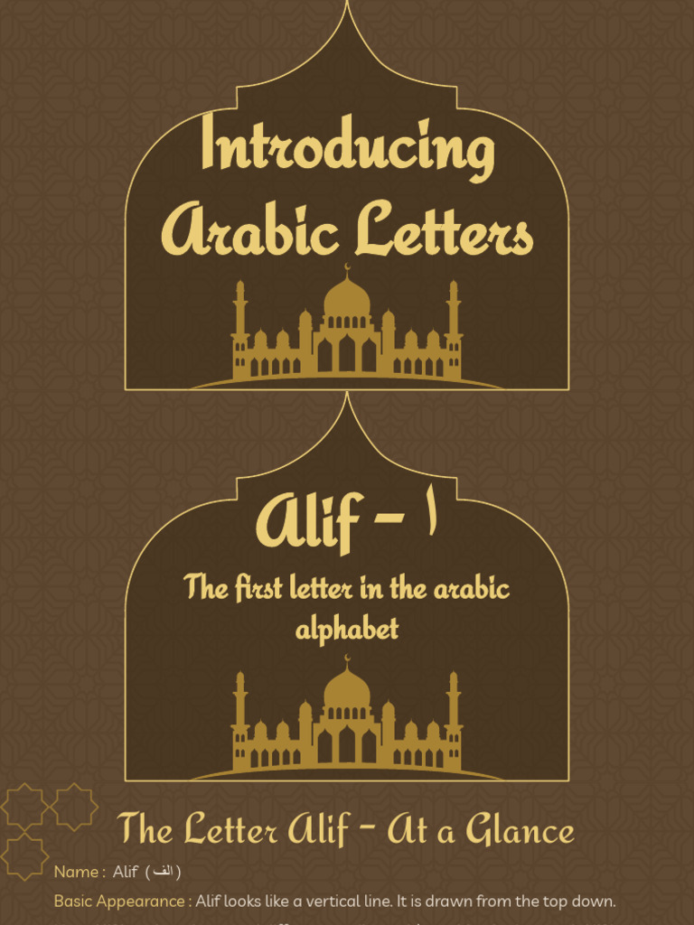 Introducing Arabic Letters - Alif | PDF | Languages Of Asia | Phonetics