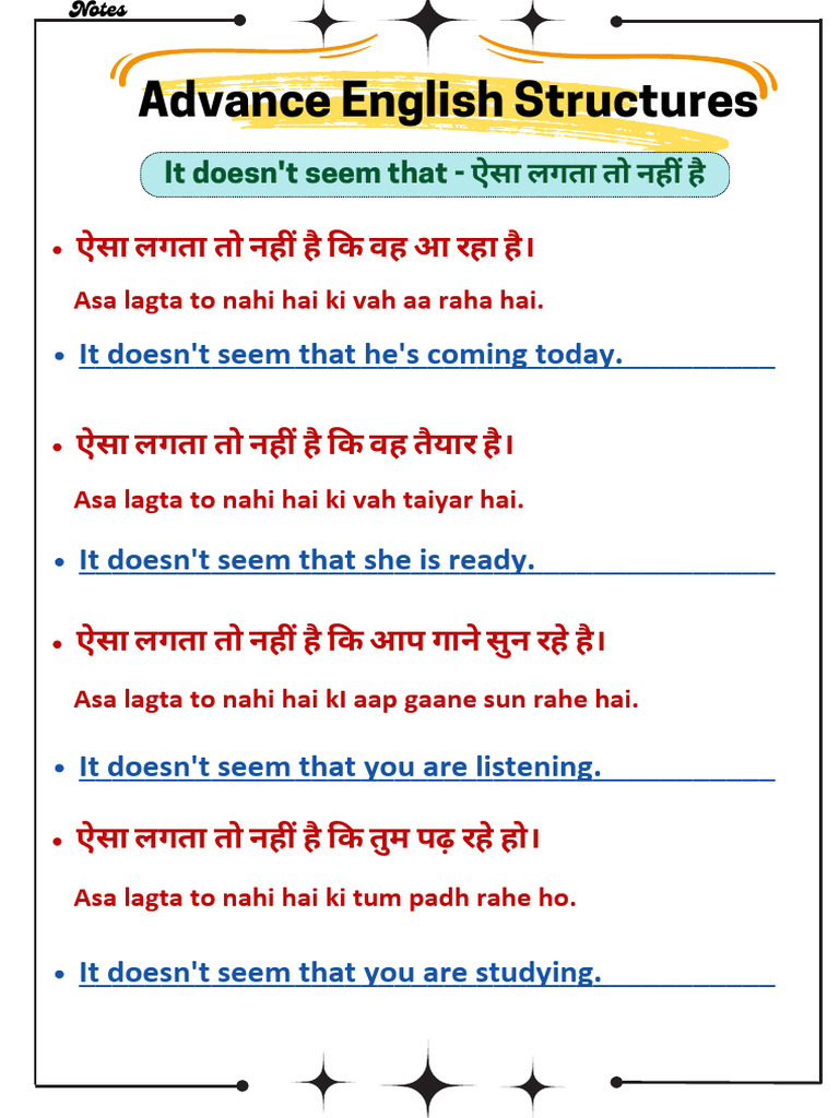 15 Days Advanced English Structures - Day - 4 | PDF