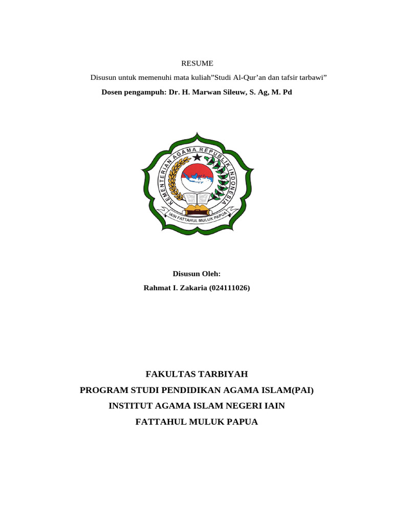RESUME RAHMAT I. ZAKARIA | PDF