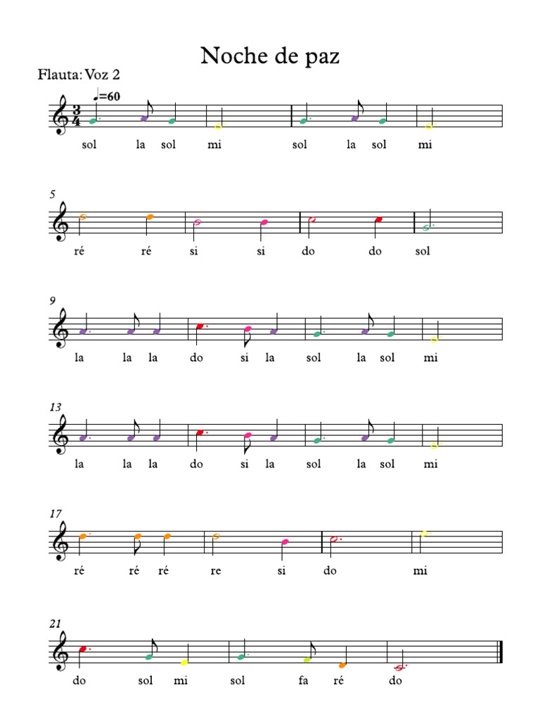 Noche de Paz Flauta Dulce | PDF