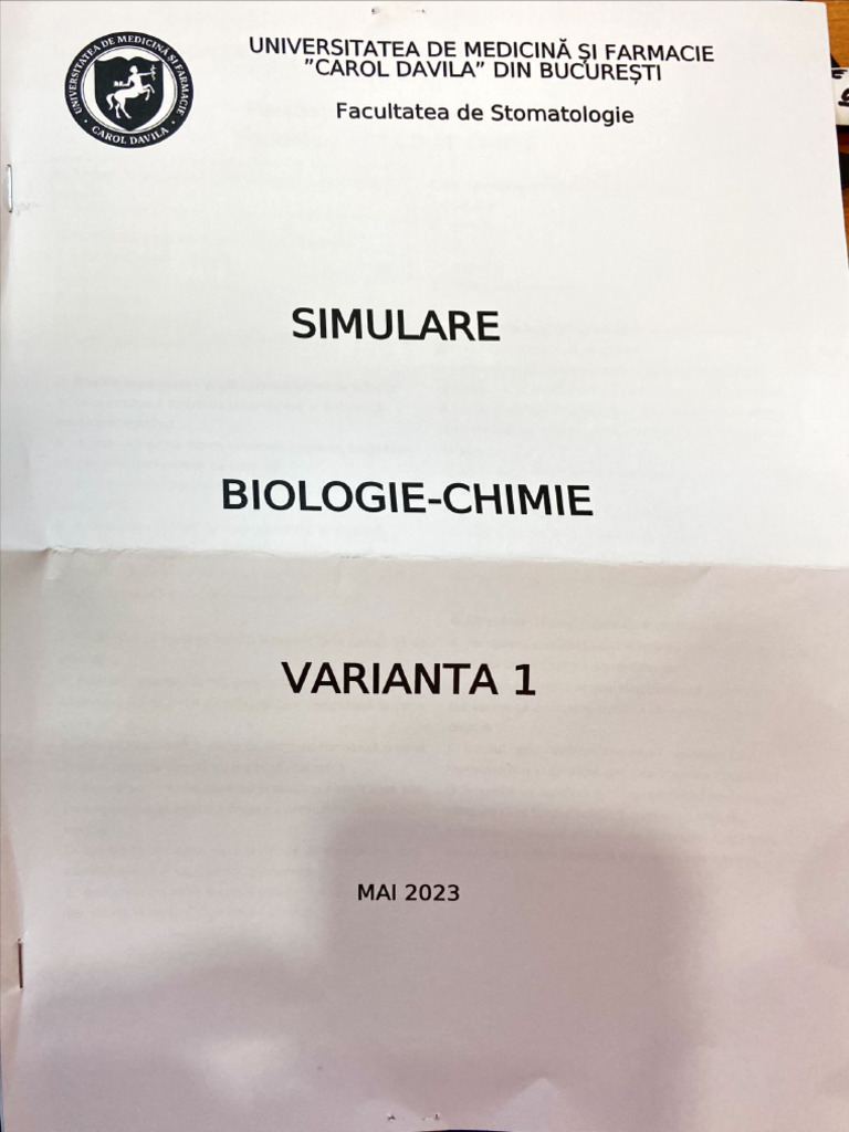 Simulare Dentara 2023 UMFCD | PDF