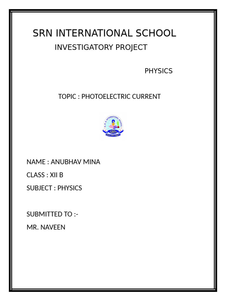 Investigatory Project Physics | PDF