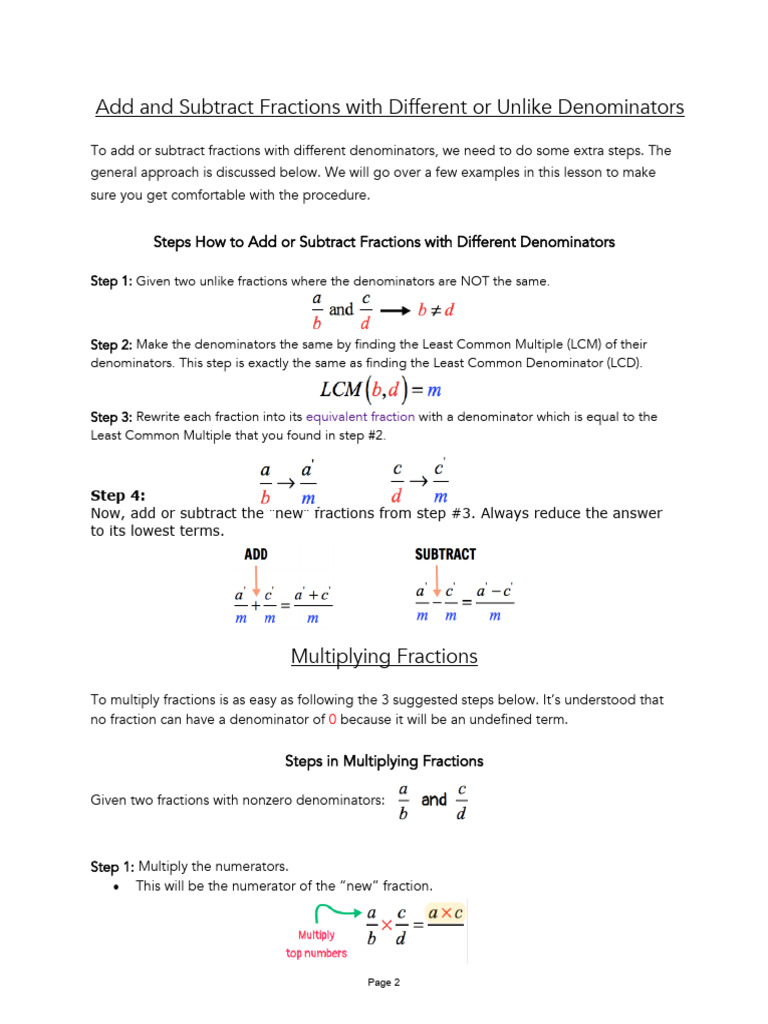 FRACTIONS Packet - Review Exercises | PDF | Division (Mathematics ...