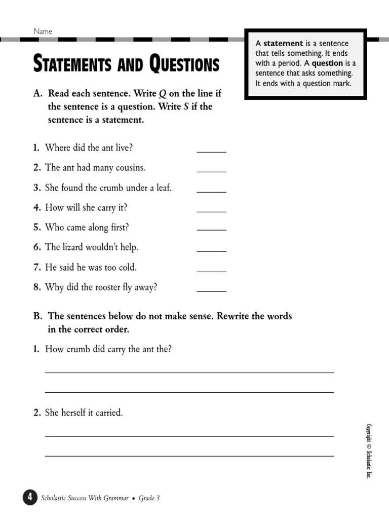 Statements and Questions | PDF | Question | Grammar