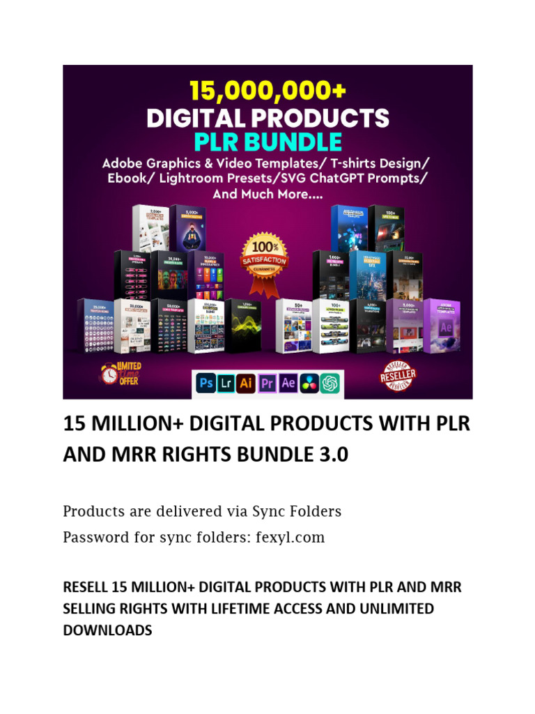 6 15 Million PLR Bundle Compress | PDF | Adobe Photoshop | Word Press