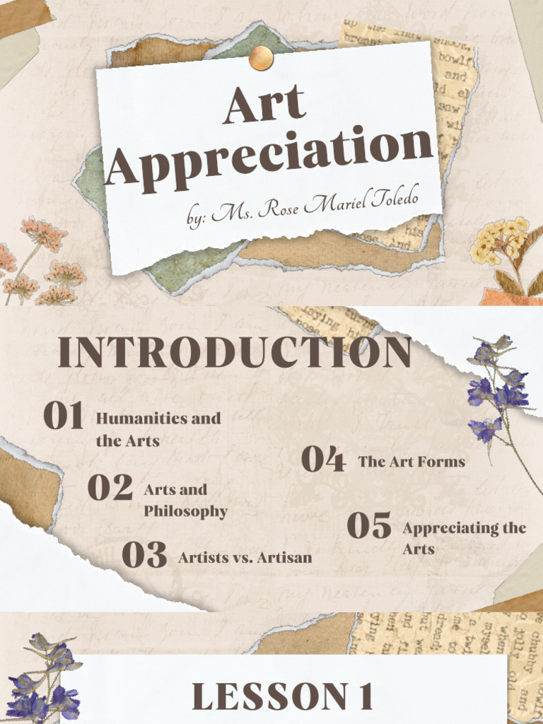 Art Appreciation Lesson 1 | PDF | Humanities | The Arts