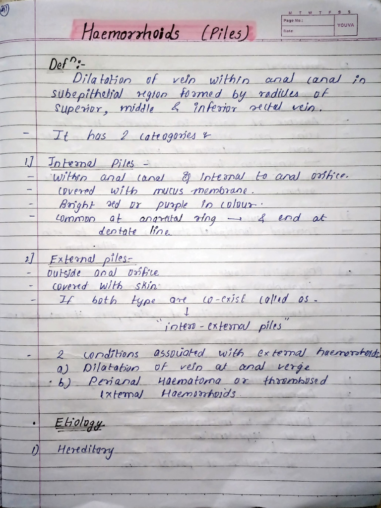 Haemorrhoids Notes | PDF