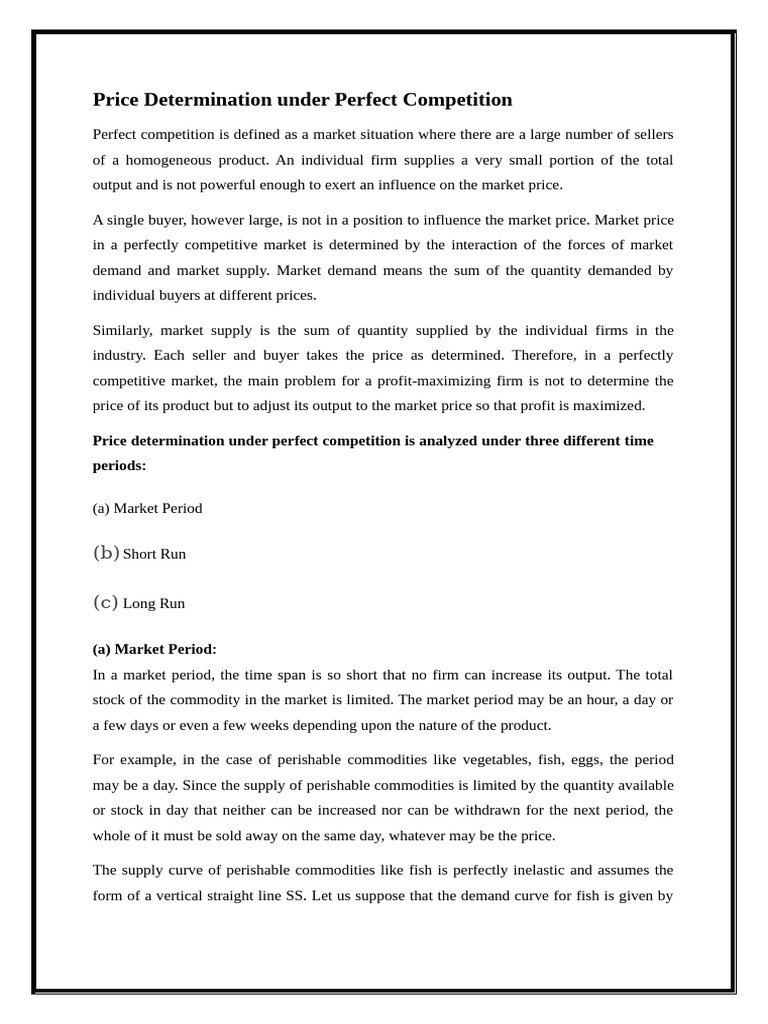 Price Determination Under Perfect Competition | PDF | Economic ...