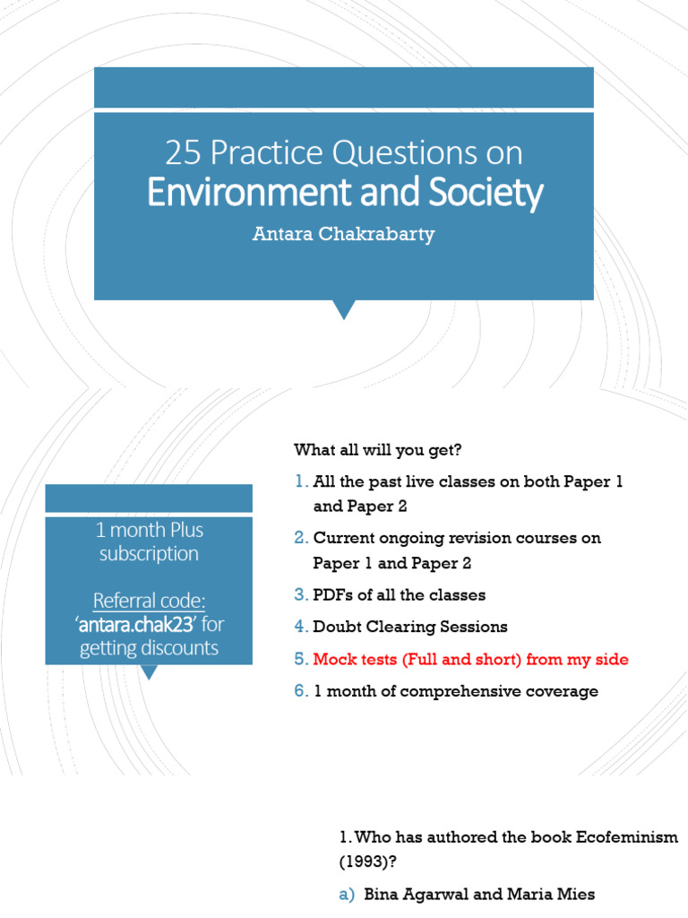 25 Mcqs on Environment | PDF | Sustainable Development | Nature