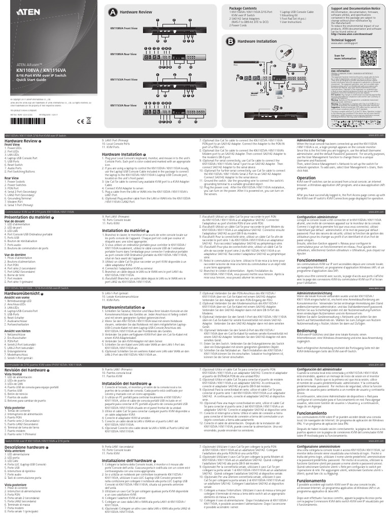 Kn1108va 1116va KVM Over Ip Switch GSG | PDF | Electronics | Information And Communications ...