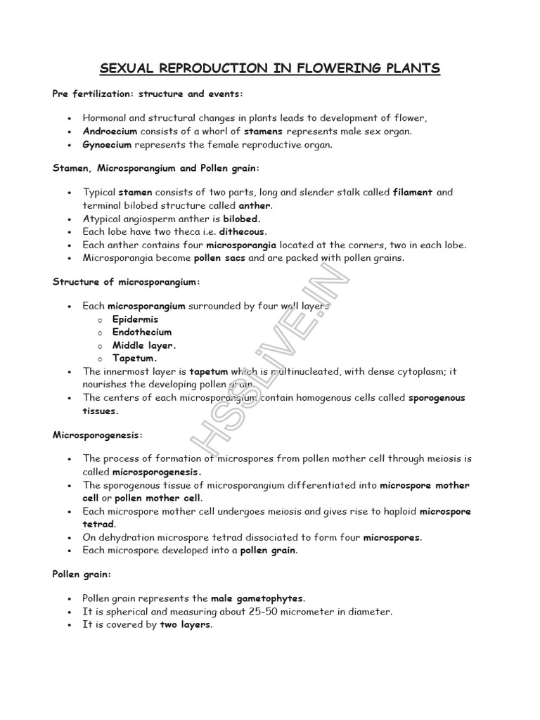 2.sexual Reproduction in Flowering Plants-Hsslive | PDF