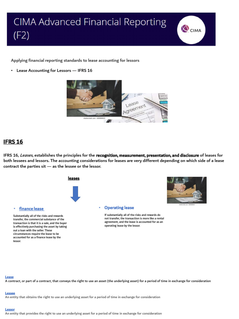 IFRS 16 ACFR NOTES, SCENARIO Working | PDF | Lease | Economies
