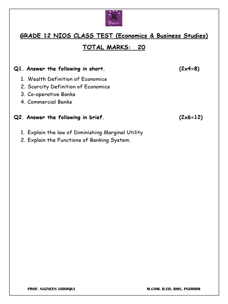 CLASS TEST_2 | PDF