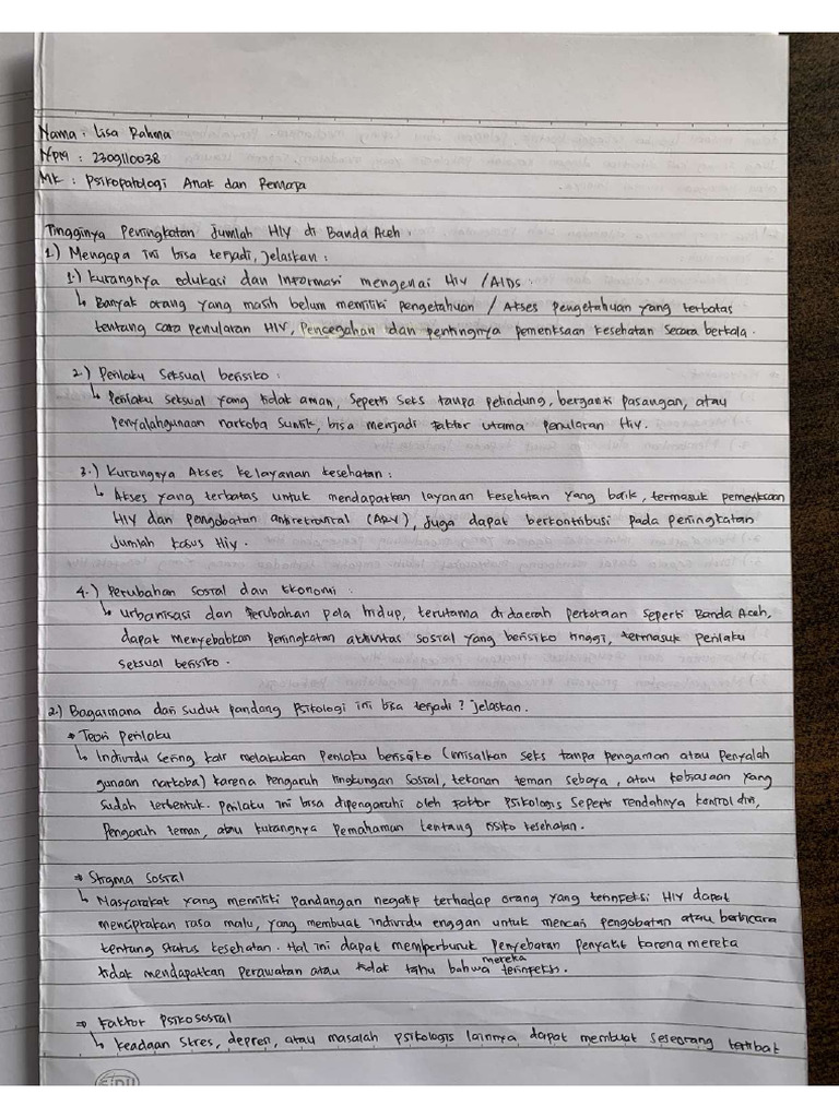 Lisa Rahma, Psikopatologi Anak dan Remaja | PDF