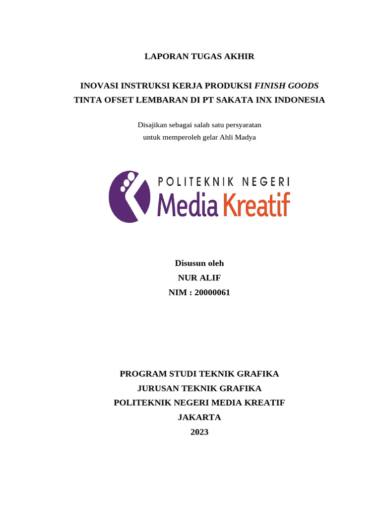 Tugas Akhir (Nur Alif) | PDF