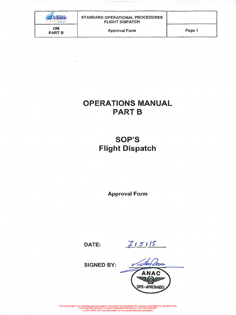 SOPs Dispatch Rev. 14 | PDF | Dispatcher | Airport