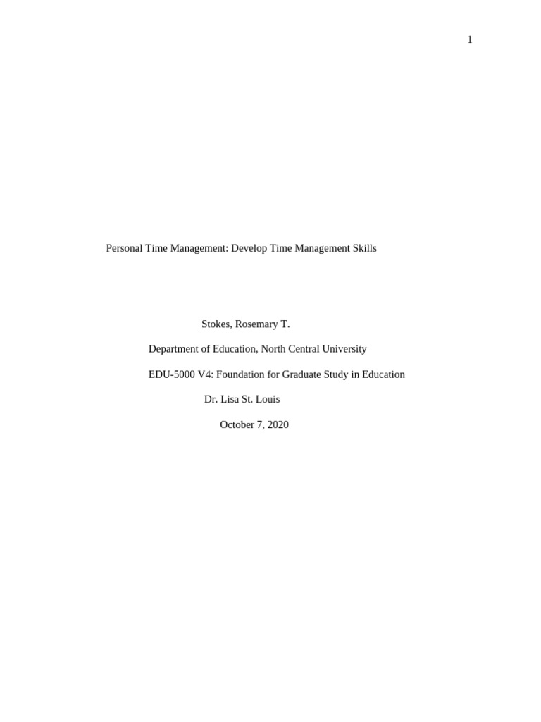 Personal Time Management Develop Time Ma | PDF | Time Management ...