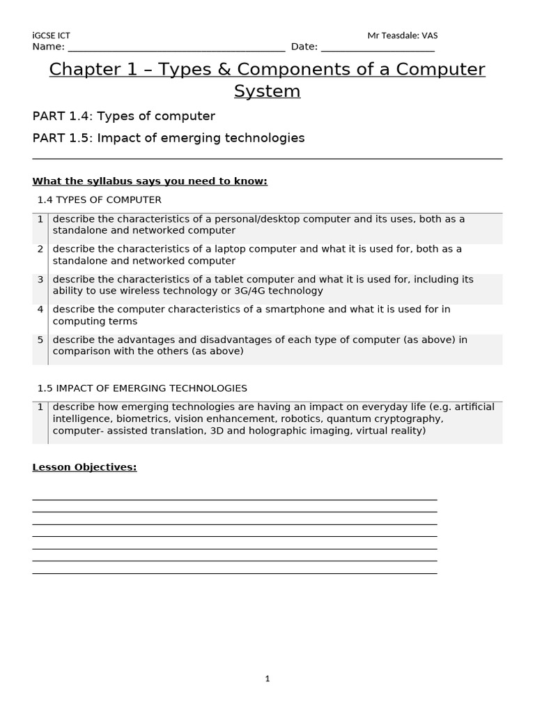 c1 Booklet 1.4 - 1.5 - Solutions | PDF | Laptop | Desktop Computer