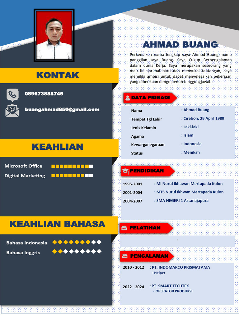 CV Ahmad Buang | PDF