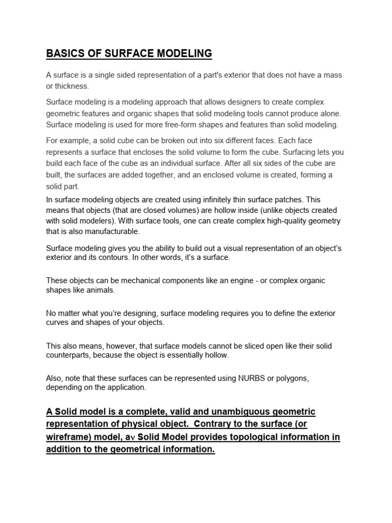 5.solid, Surface and Wireframe Modeling | PDF