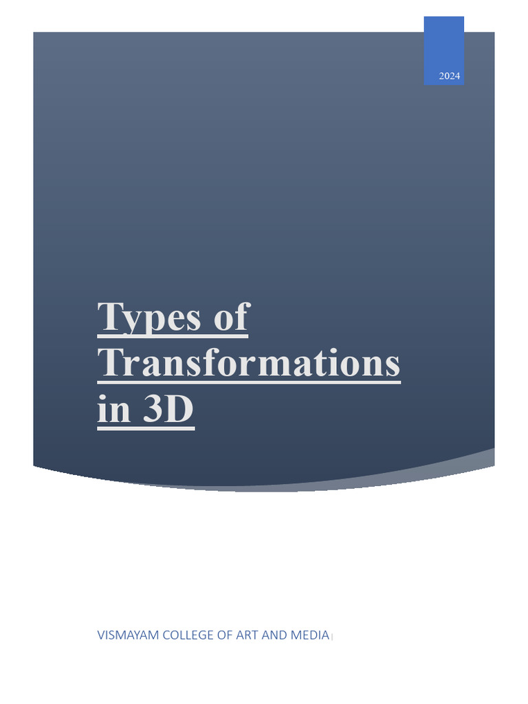 Types of Transformations | PDF | Cartesian Coordinate System | 2 D ...