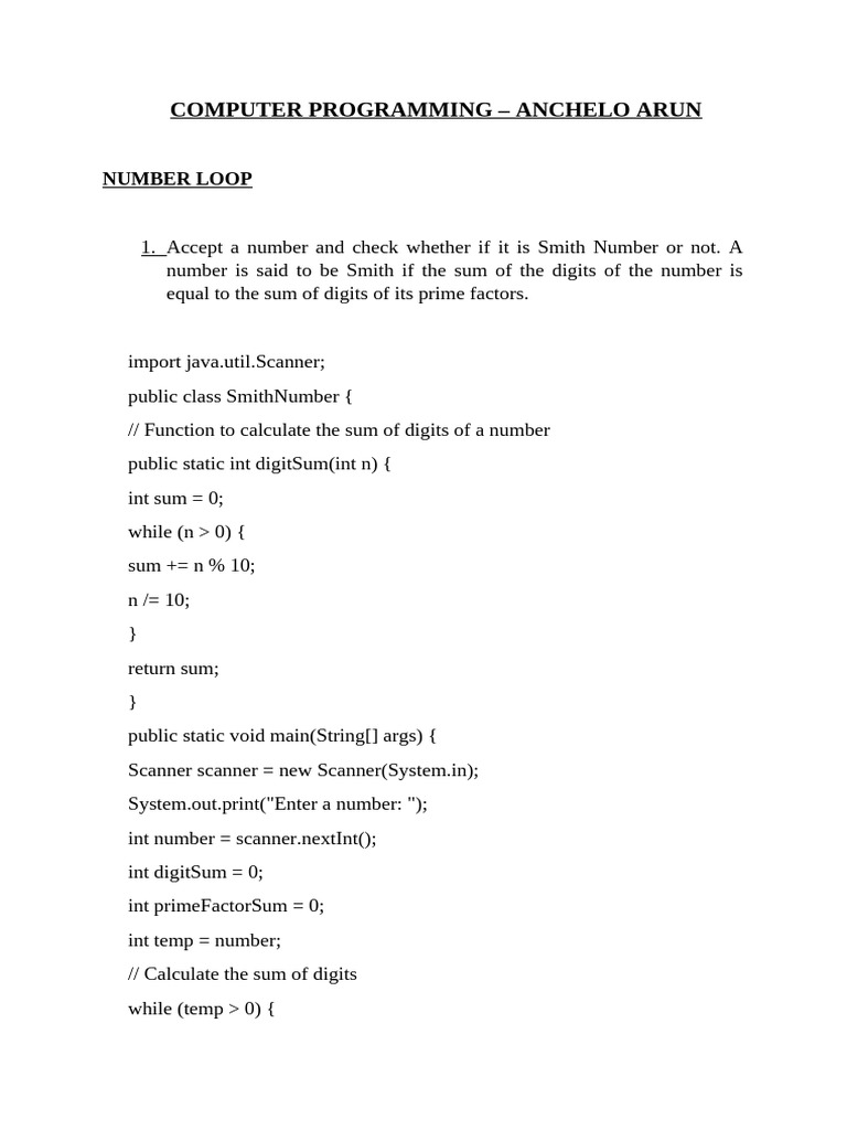 Java Programs for Number and Series Calculations | PDF | Electricity ...