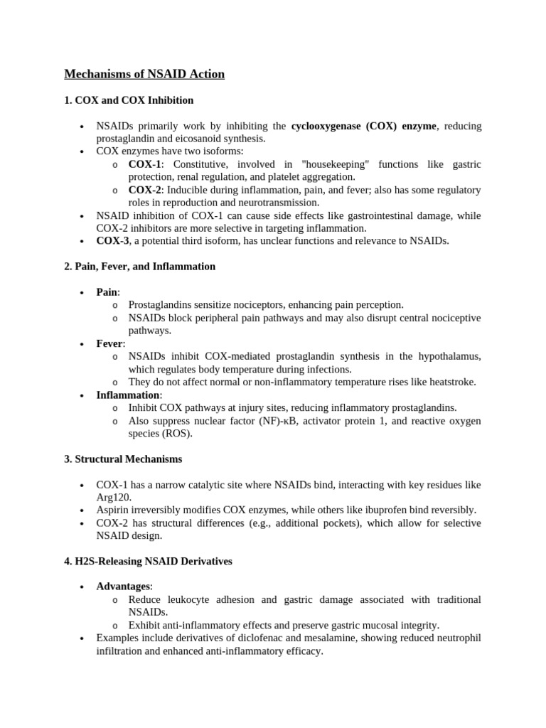 Mechanisms of NSAID Action | PDF | Nonsteroidal Anti Inflammatory Drug ...