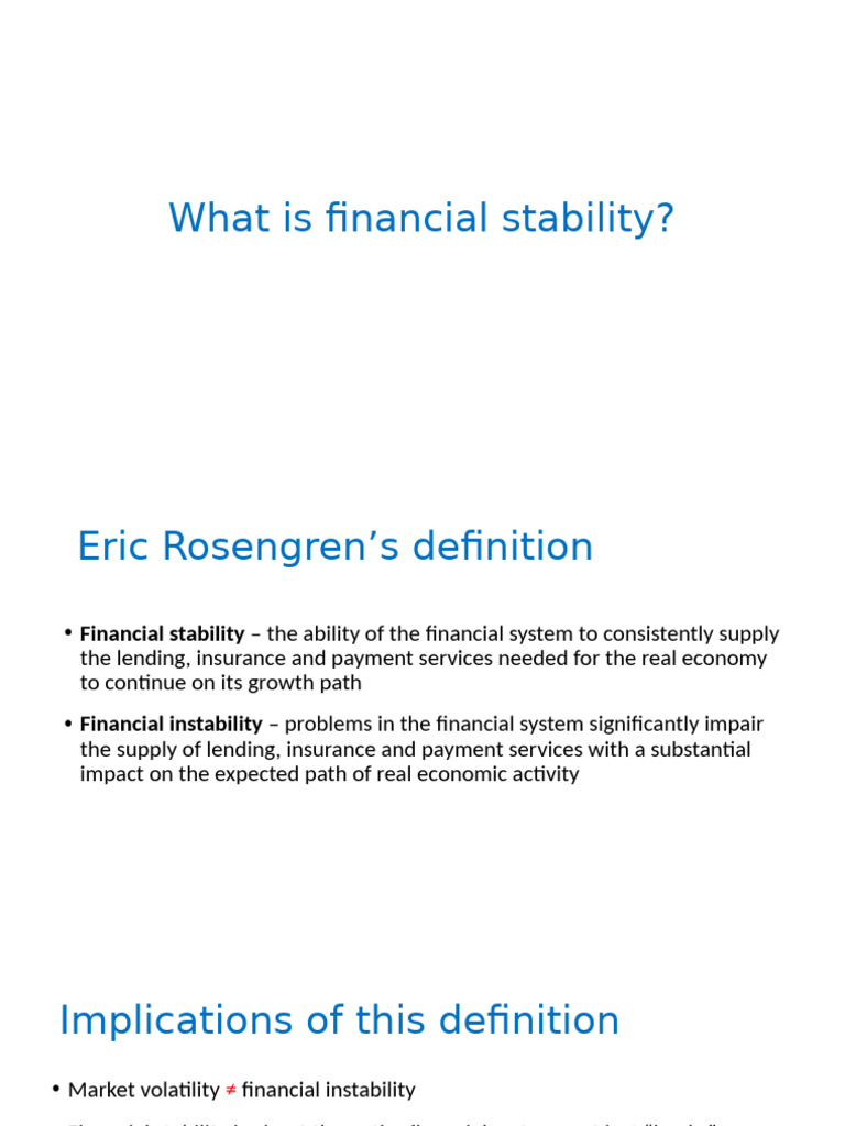 What Is Financial Stability | PDF