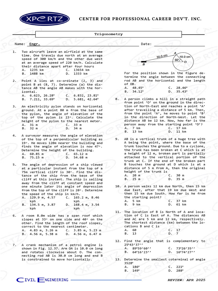 Basic Math 2 - Additional Practice - Trigonometry | PDF | Angle ...
