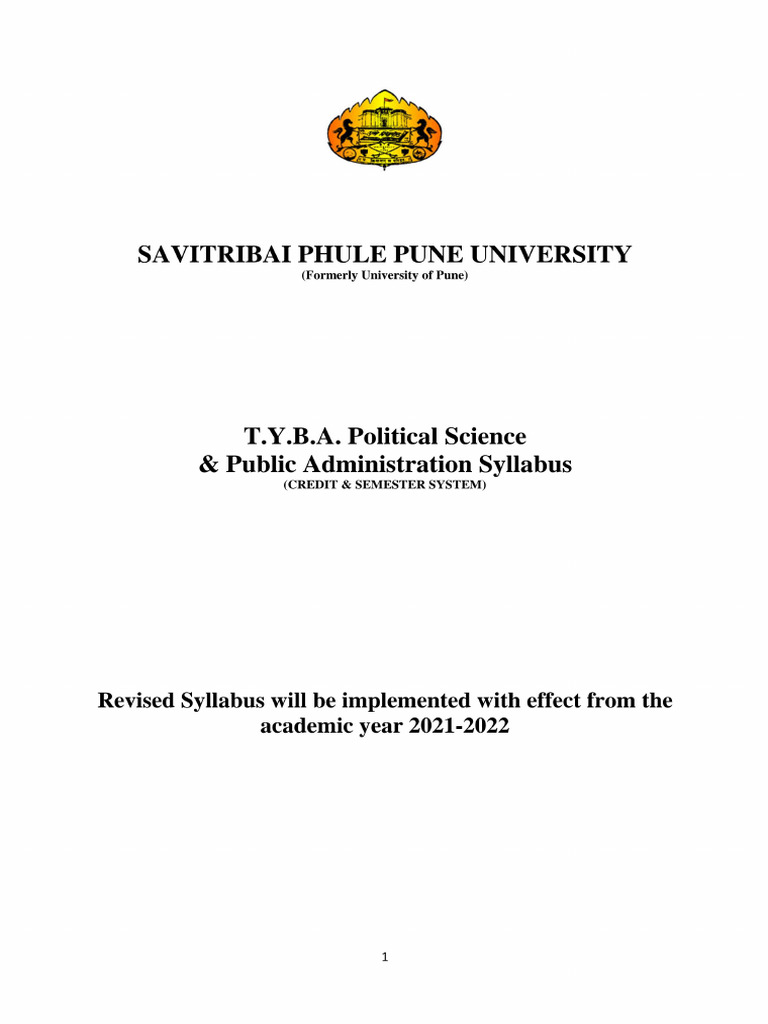 T.Y.B.A Political Science (Sem - V & VI) Syllabus New | PDF | Public Administration | Political ...