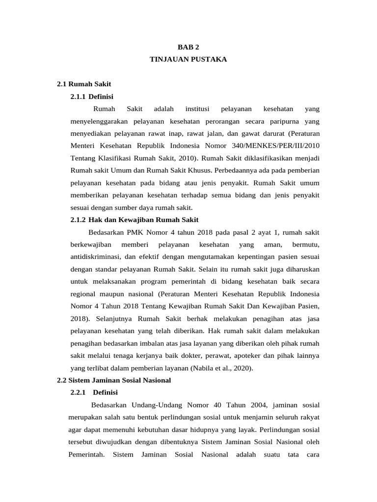 BAB 2 - Faktor Penyebab Pending Klaim BPJS Kesehatan Di RS X Kota Y | PDF