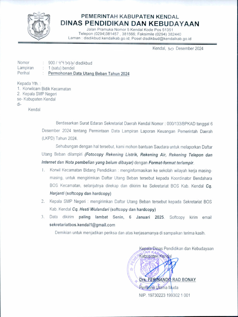 Permohonan Utang Beban 2024 | PDF