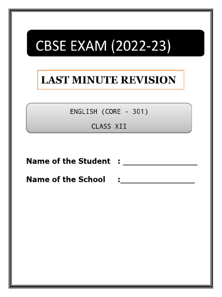 English Revision Notes | PDF | Reading Comprehension