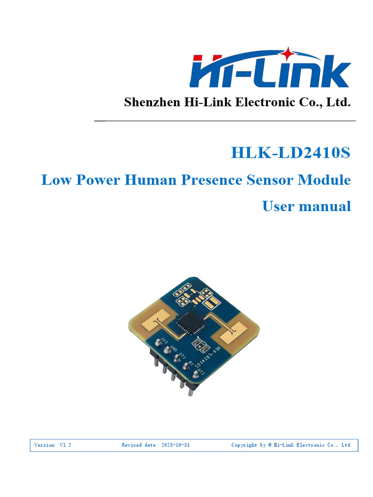 HLK-LD2410S User Manual-V1.2 | PDF | Extremely High Frequency | Radar
