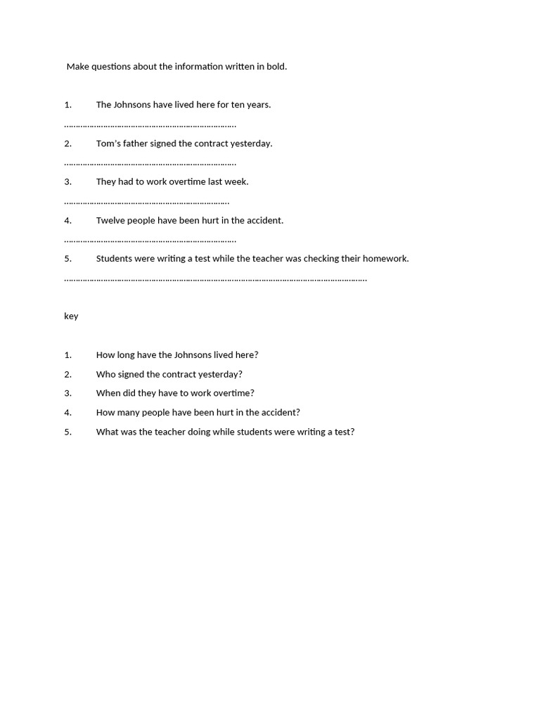 Questions Based on Bold Information | PDF