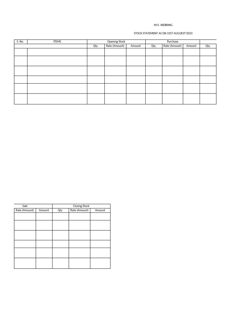 Stock Statement | PDF