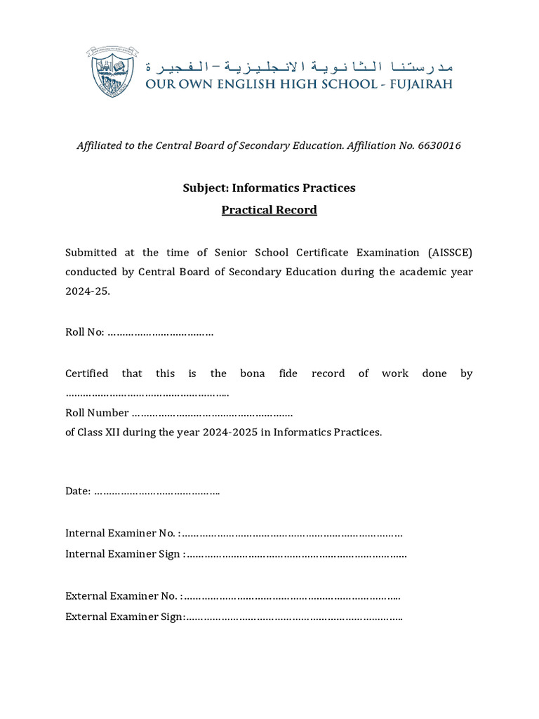 Ip Certificate Page - Practical Record | PDF