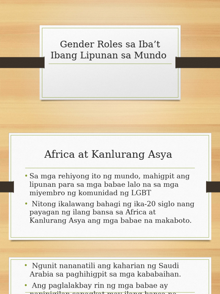 Gender-Roles-sa-Ibat-Ibang-Lipunan-sa-Mundo | PDF
