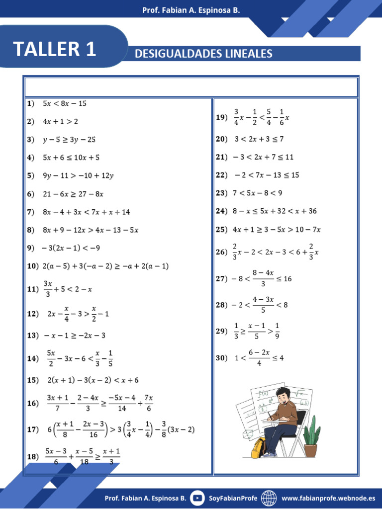 Taller 1 - Desigualdades Lineales | PDF