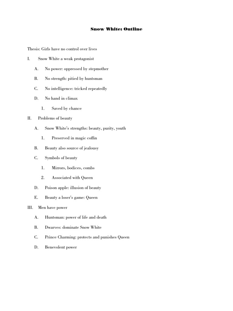 7 Snow White Sample Essay | Snow White