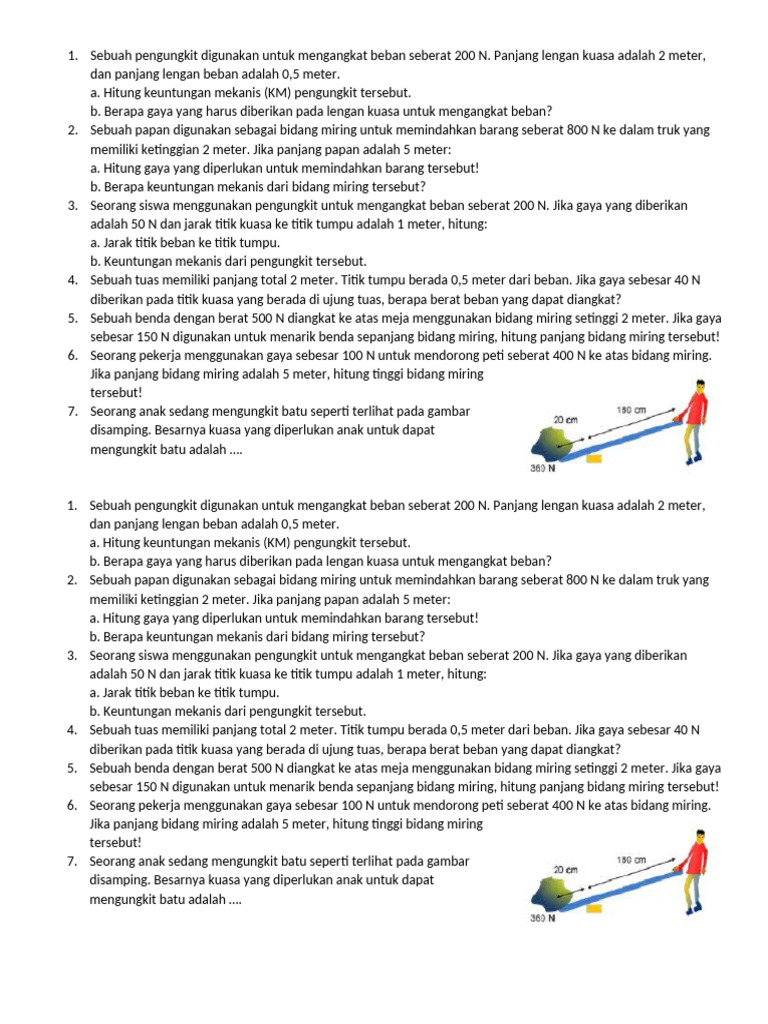 Soal Tuas Dan Bidang Miring | PDF