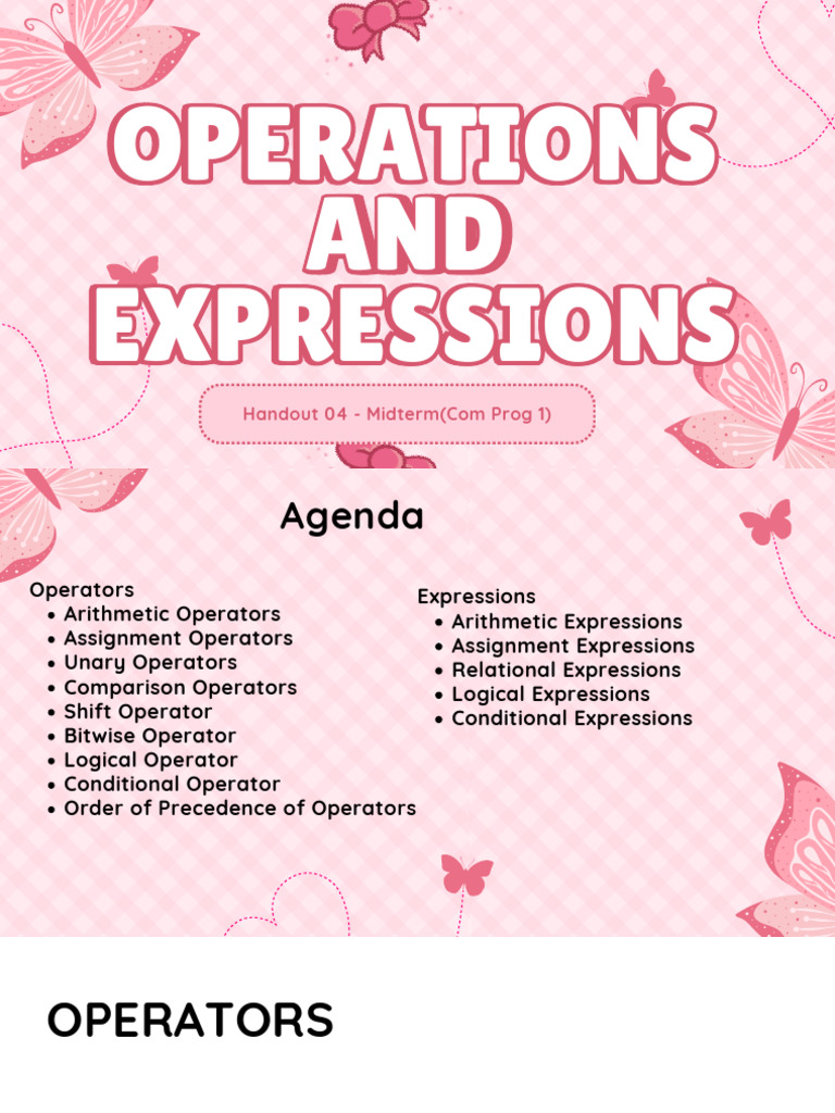 LECTURE 04 Conditional Expressions Com Prog 1 | PDF | Data Type ...