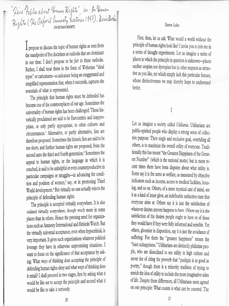 5 Fables Human Rights | PDF