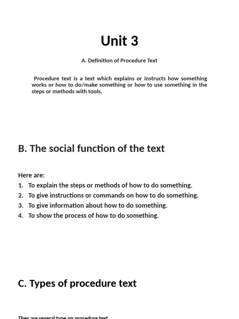 UNIT 3 Procedure Kls X | PDF