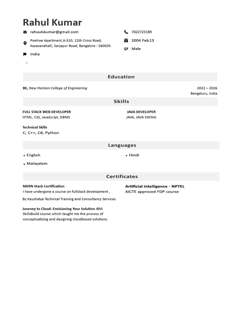 Resumes - Rahuulskumar@gmail - Com - Resume | PDF