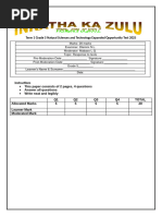 Grade 5 Natural Science Term 1 Exam | PDF | Zoology