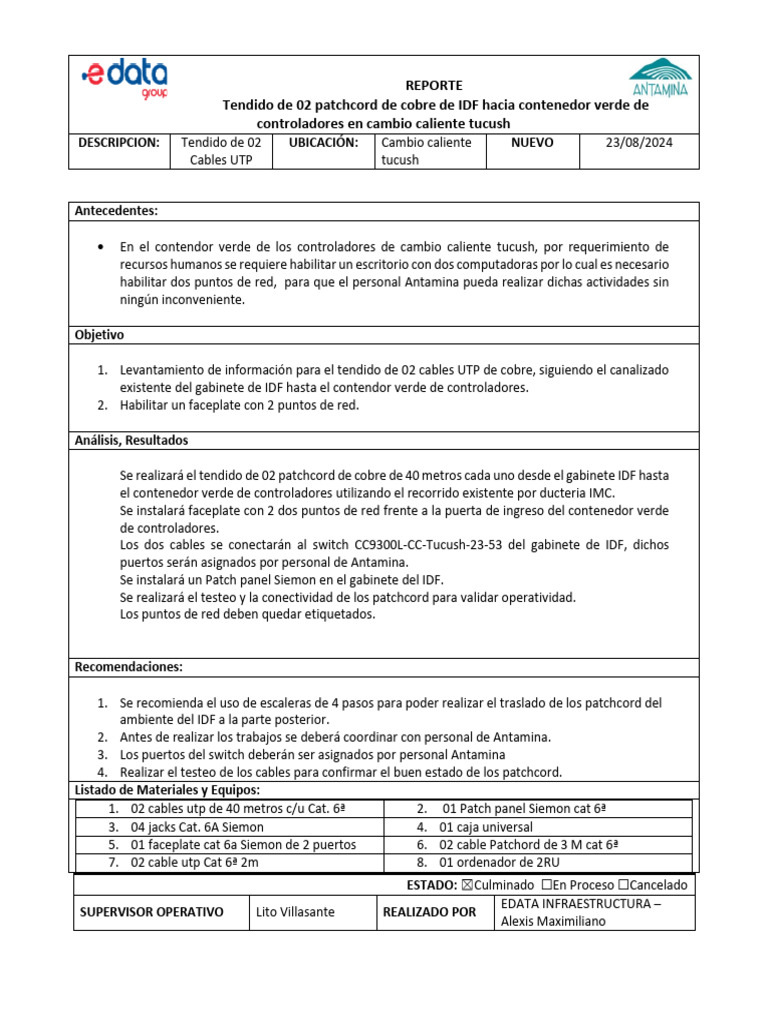 ANEXO 1. Levantamiento de Informacion Tucush | PDF