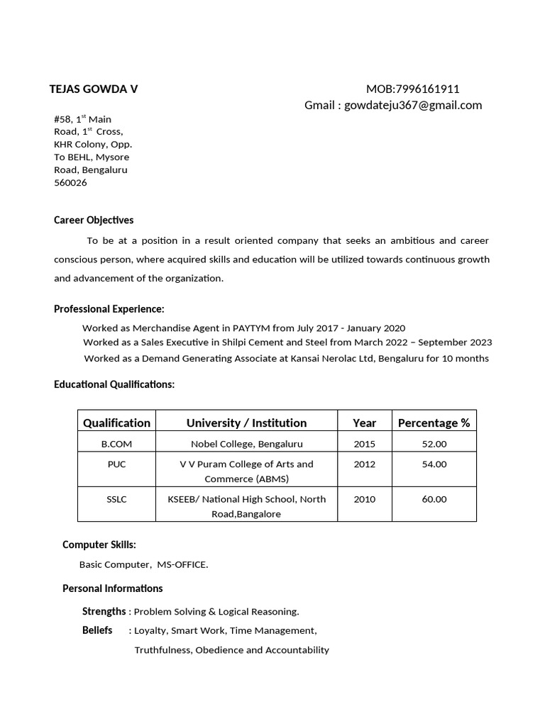 TEJAS RESUME.docx (1) | PDF