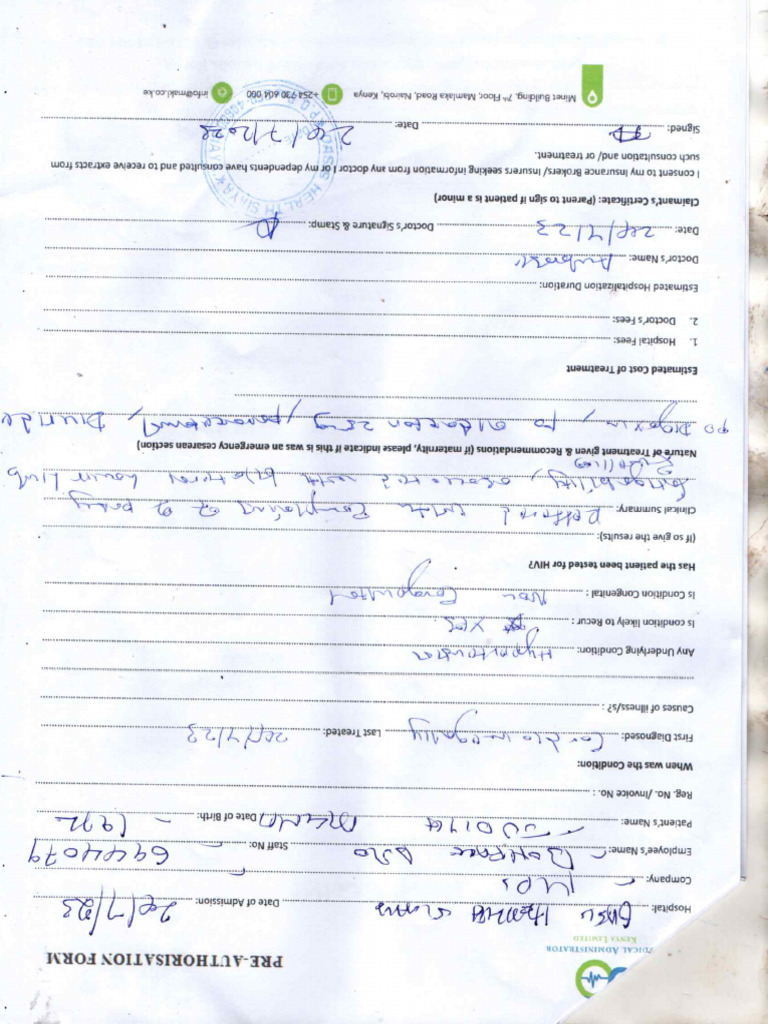 Adongo Preauth | PDF